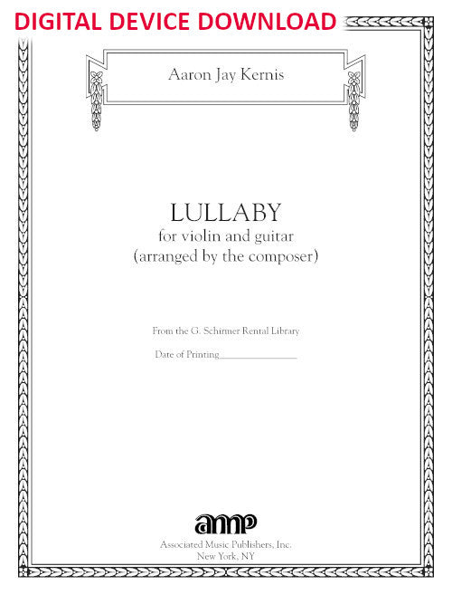 Lullaby (for violin and guitar) - Digital (Not Printable)