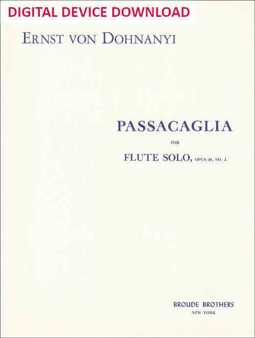 Passacaglia for flute solo - Digital (Not Printable)